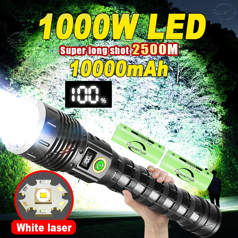 2024-1000W-10000mAh-Most-Powerful-Led-Flashlight-2500M-High-Power-LED ...