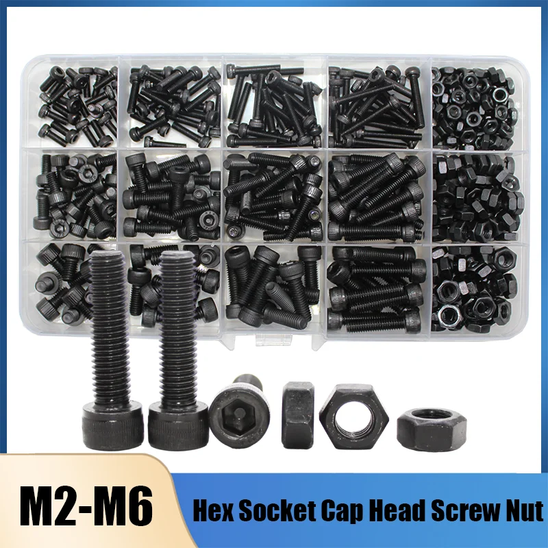 Hex Socket Head Cap Screws Nut M2 M3 M4 M5 M6 Grade 12.9 Machine Screw ...