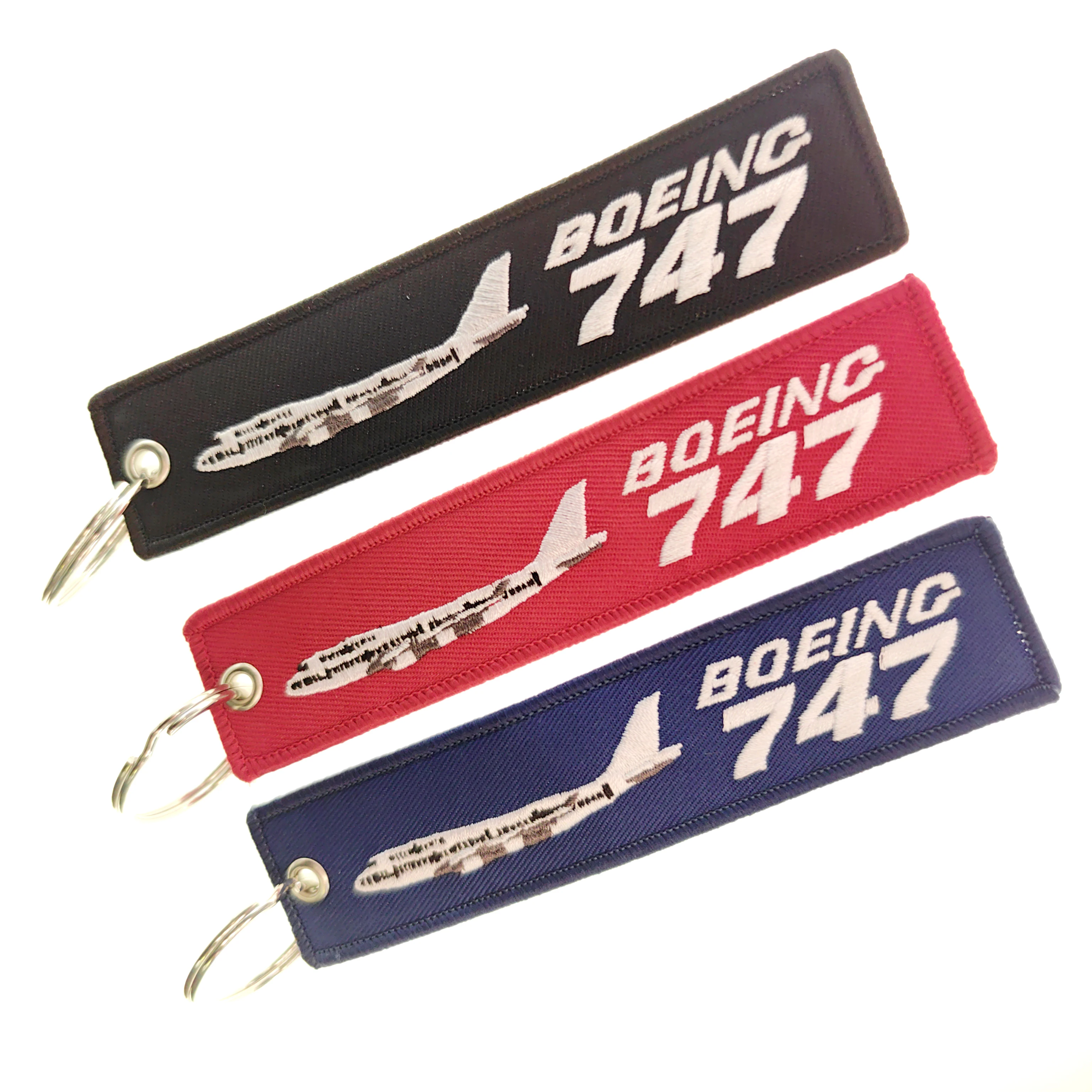 1PC-Fashion-Trinket-747-with-Airplane-Double-Sided-Embroidery-Keychain ...