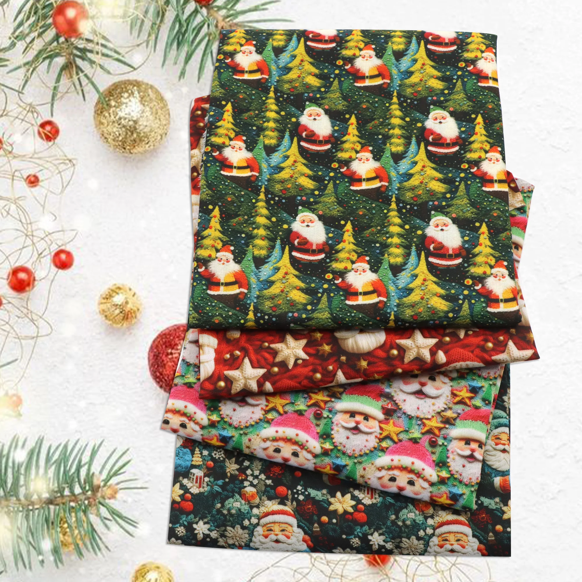 50-145cm-Patchwork-Santa-Claus-Christmas-Day-Polyester-Cotton-Tissue ...