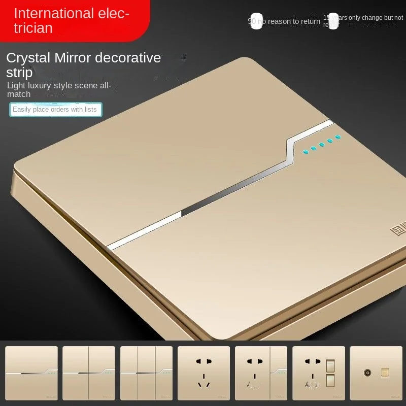 Type-86-Switch-Socket-Household-Concealed-One-open-Single-control-Five ...