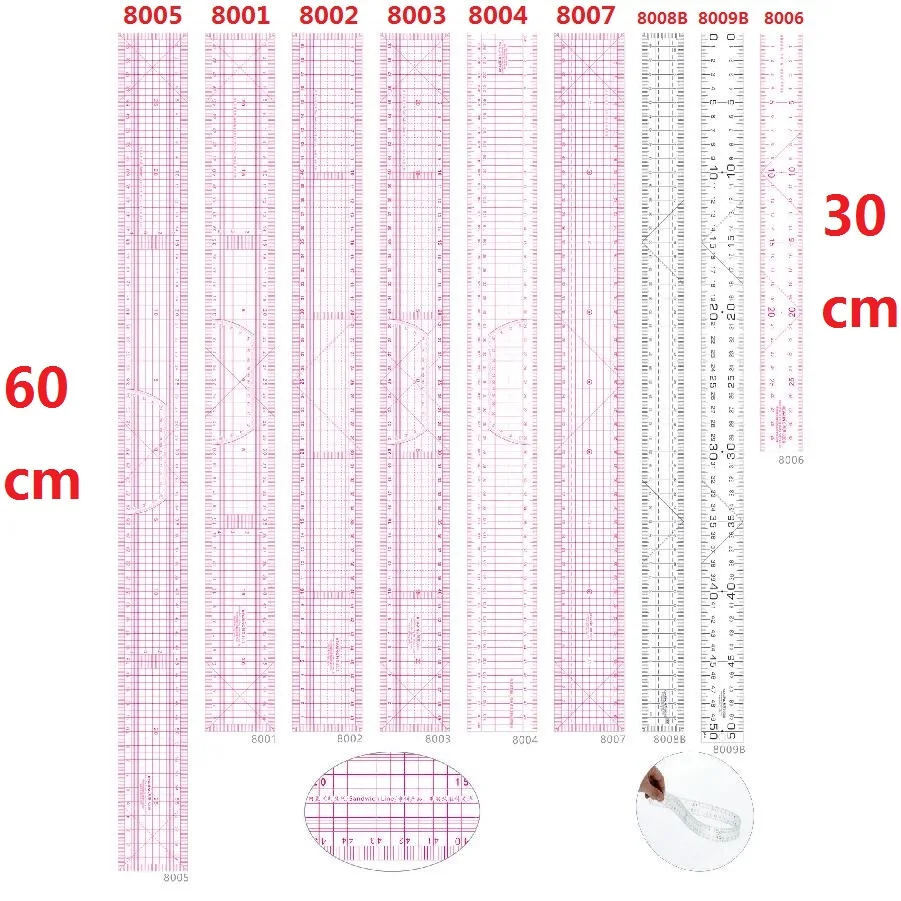 30/50/60cm Straight Patchwork Ruler Pvc Ruler Gobernantes Para ...