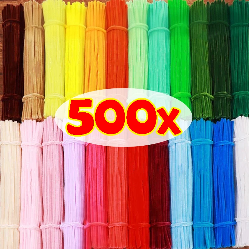 500/100pcs Colorful Twisting Bar Chenille Fluffy Pipe Cleaners Stems ...