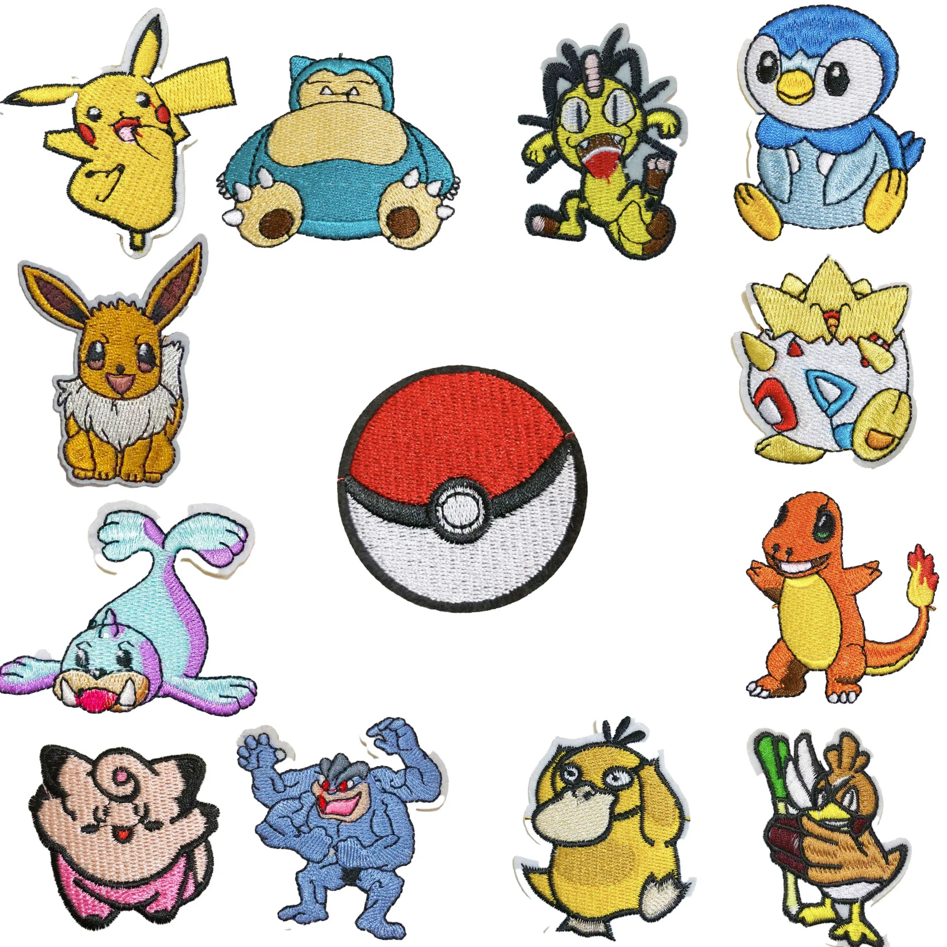 Pokemon-Clothing-Patch-Stickers-Cartoon-Kawaii-Pikachu-Hole-Decorative ...