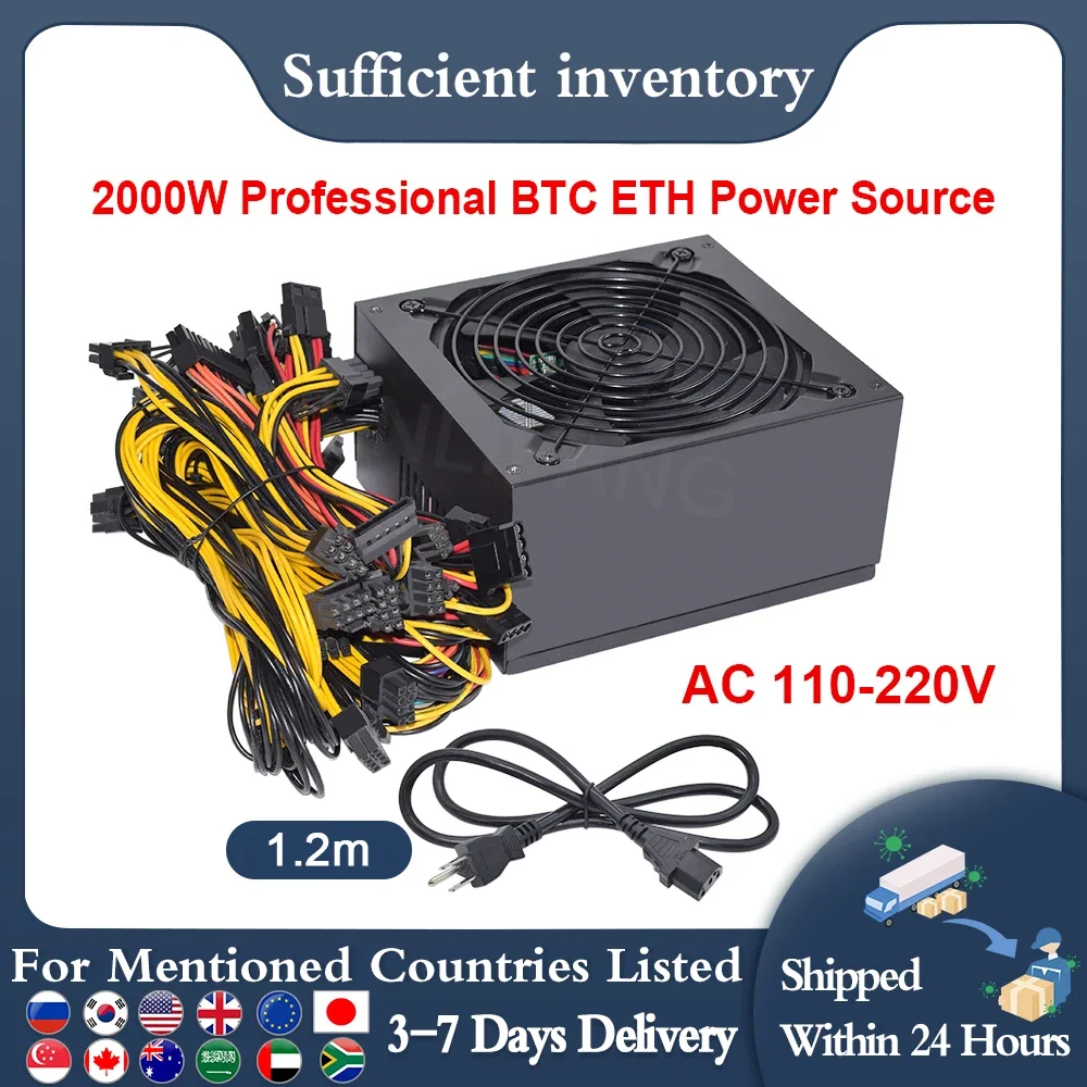 SENLIFANG ATX Pc PFC 2000W 110-220v Power Supply 8 Graphics Card ...