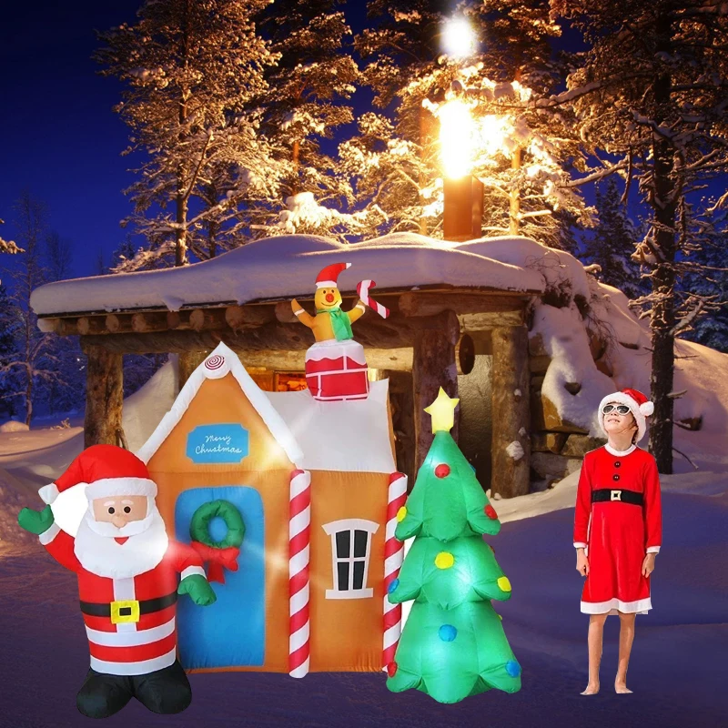 6-Ft-Christmas-Inflatable-Santa-s-House-with-Christmas-Tree-Gingerbread ...