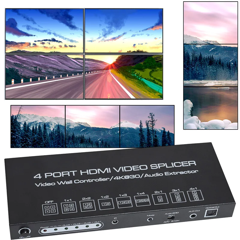 4K 2x2 HDMI Wall Controller Multi Screen Splicing Processador 1x2 1x3 ...