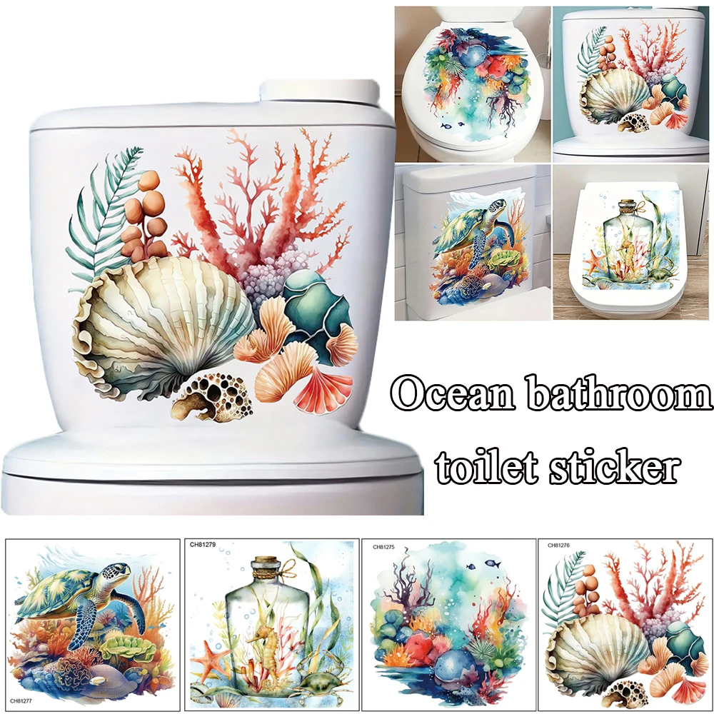 Marine-Life-Ocean-Toilet-Sticker-WC-Self-Adhesive-Mural-Stickers ...