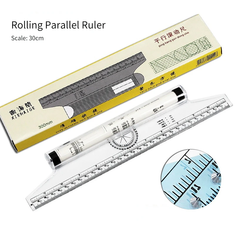 30cm-Rolling-Parallel-Ruler-Student-Design-Drawing-Multifunctional ...