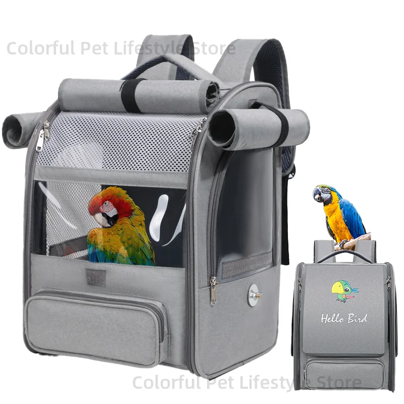 5 pieces Parrot Backpack Travel Transport Bird Cage With Stainless ...