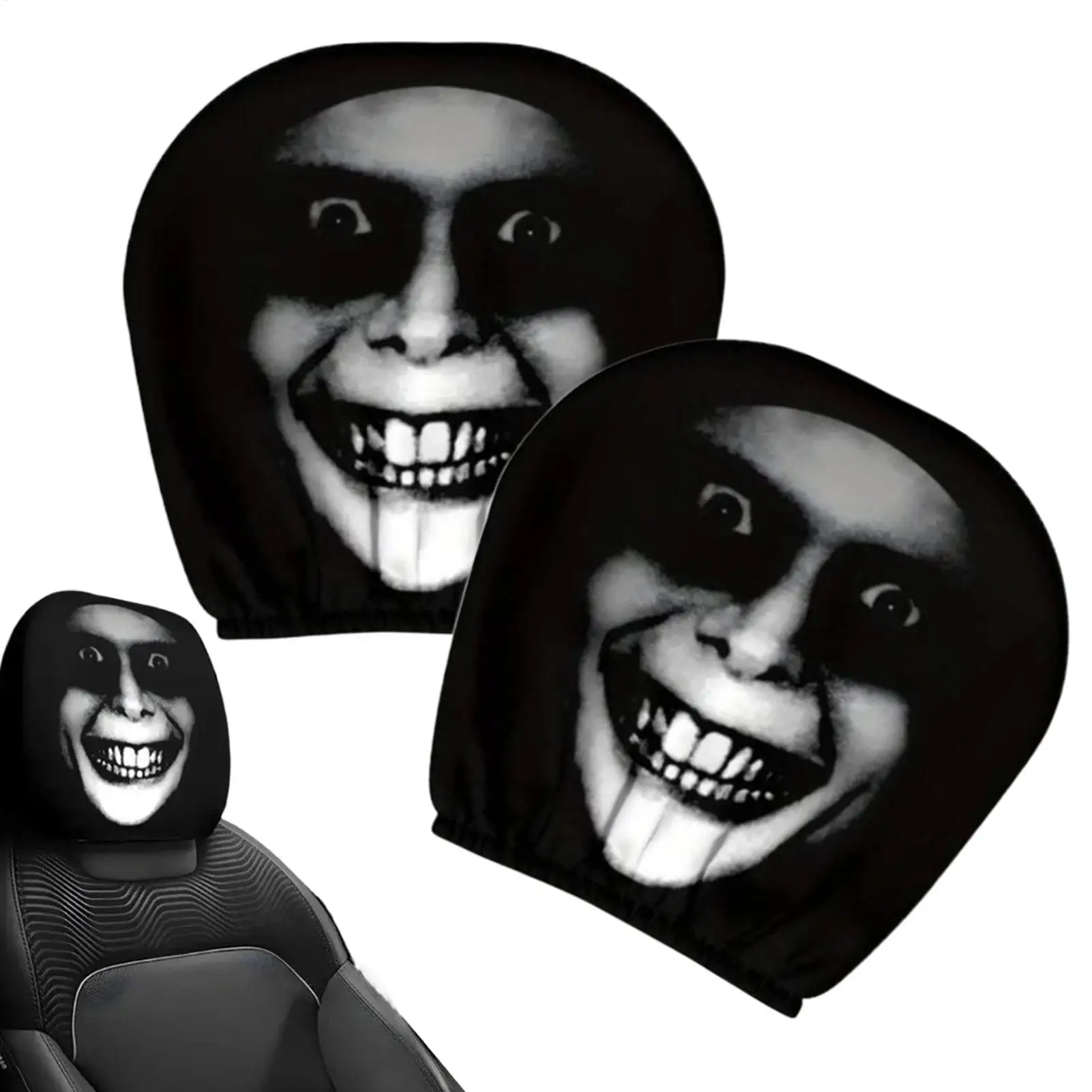Universal Car Seat Headrest Cover Halloween Elastic Car Seat Headrest ...