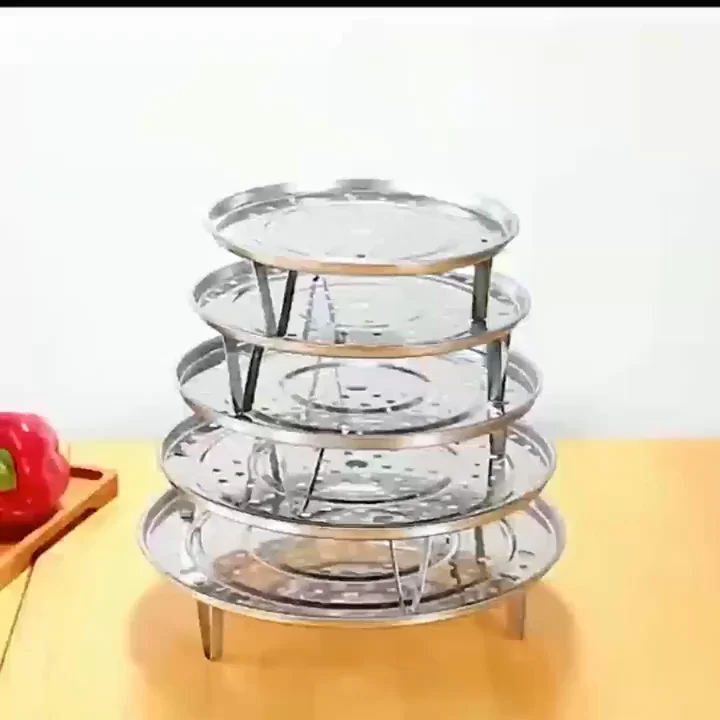 Savvy Kitchenware-Stainless Steel Round Steamer Rack with Silicone ...