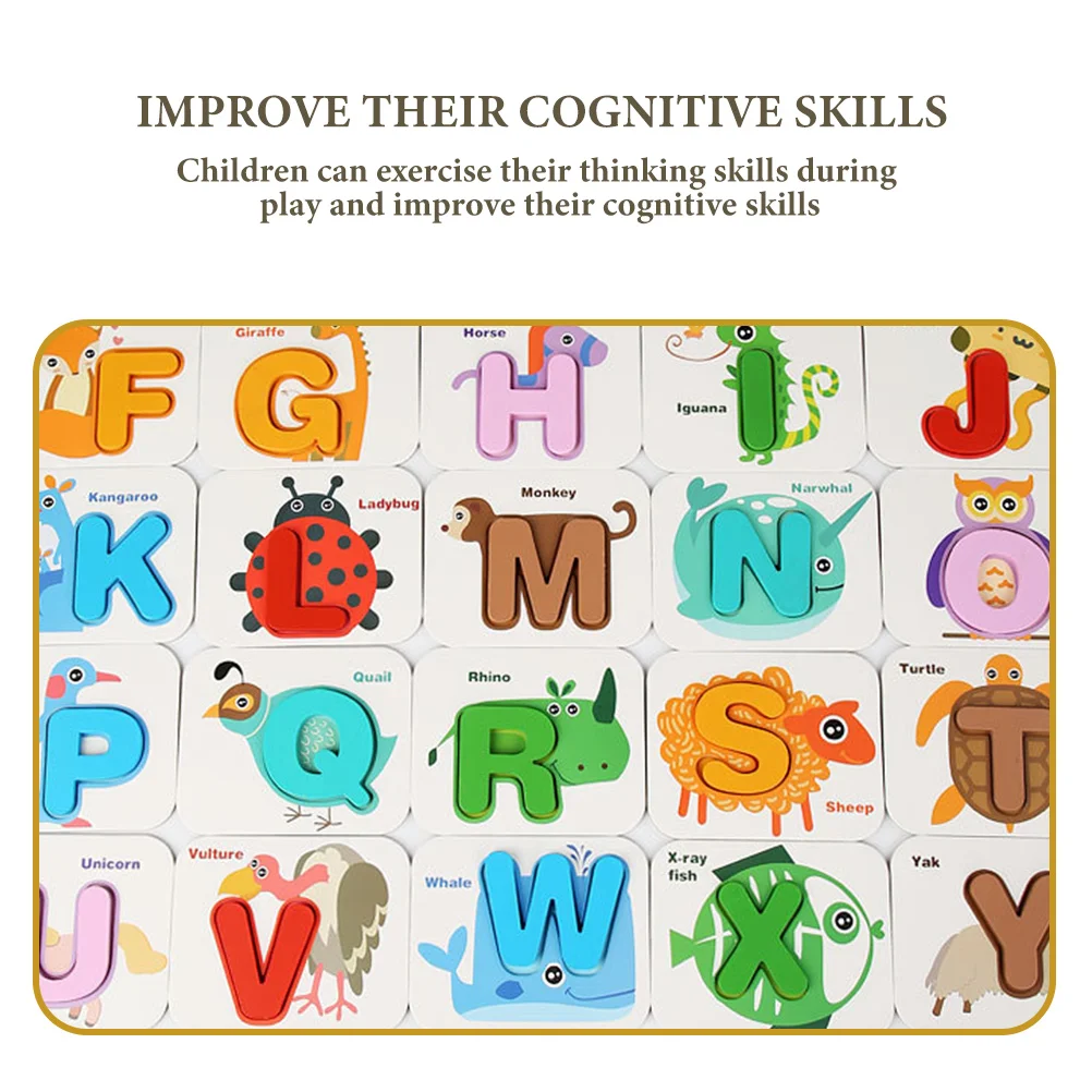 Alphanumeric Card Kids Spelling Suite Educational Flash Cards Wood ...