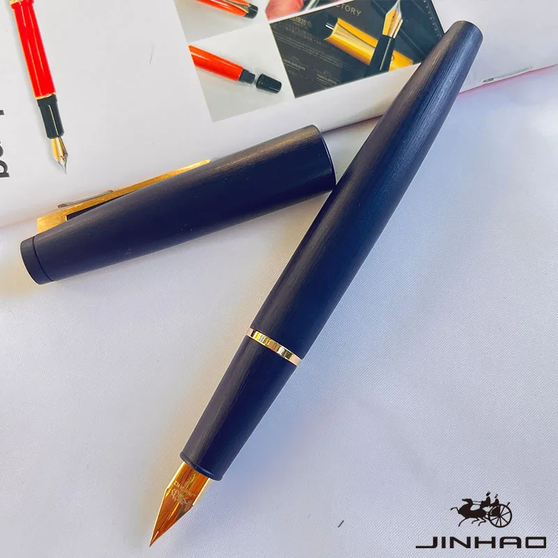 1 PCS JINHAO 80 Carbon Fiber Series Iridium Fine Nib Gold Clip Writing ...