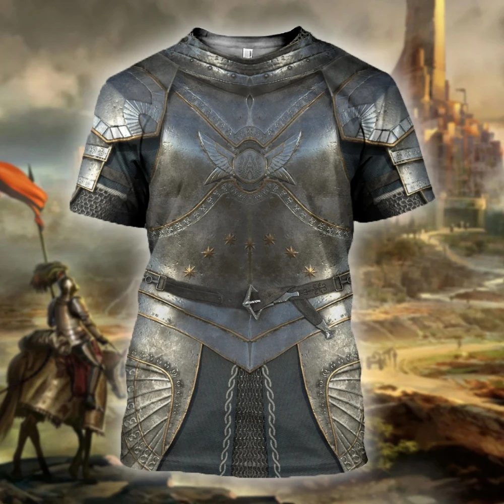 Tshirts Knight Medieval Armor 3d Print T Shirt Kids Round Neck Summer ...