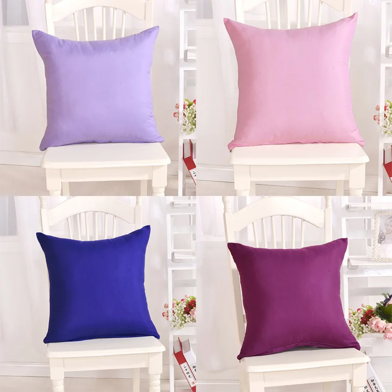 Candy Color Pillow Case Cover Solid Color Decorative Pillowcases Simple ...
