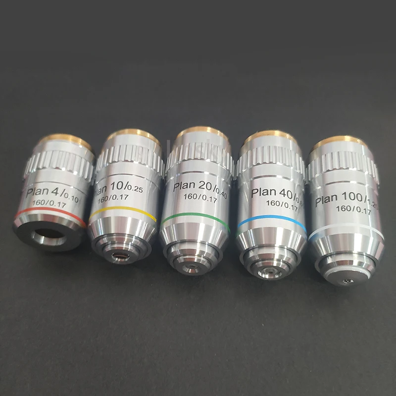 Biological Microscope 195 Plan Achromatic Objective Lens 4X 10X 20X 40X ...