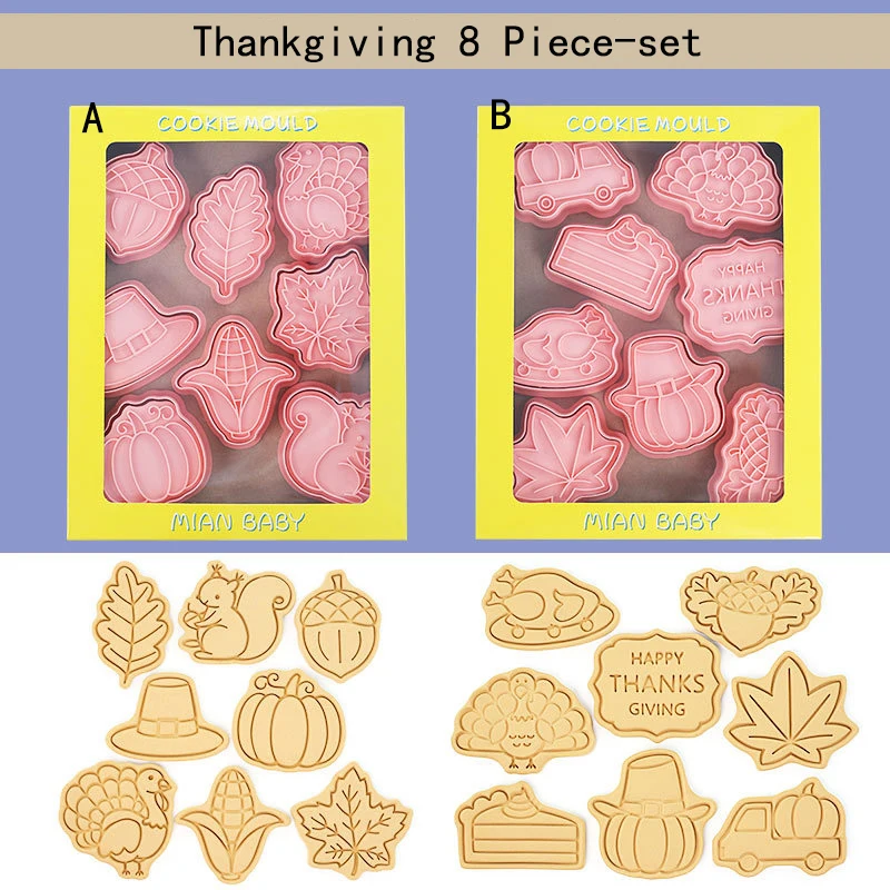 8-Pieces-Thanksgiving-Cookie-Mold-Turkey-Pumpkin-Maple-Leaves-Cookie ...