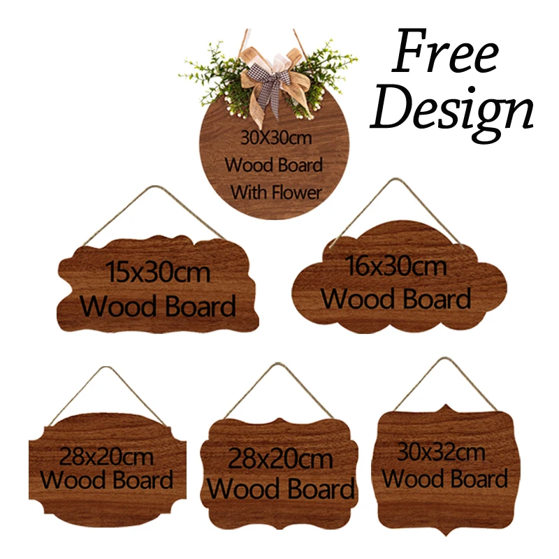 Custom Wall Sign Hanging Wooden Board Retro Irregular Wood Plates Bar ...
