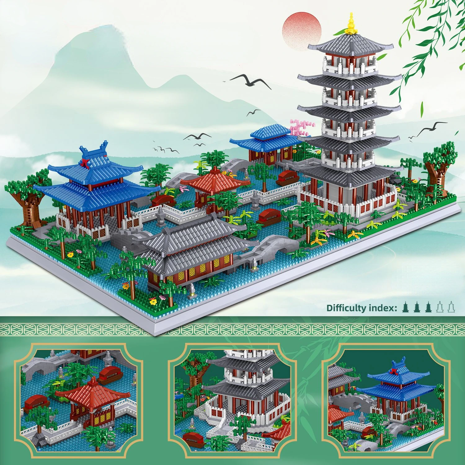 3630PCS-Chinese-Architecture-Micro-Building-Blocks-Tower-West-Lake ...