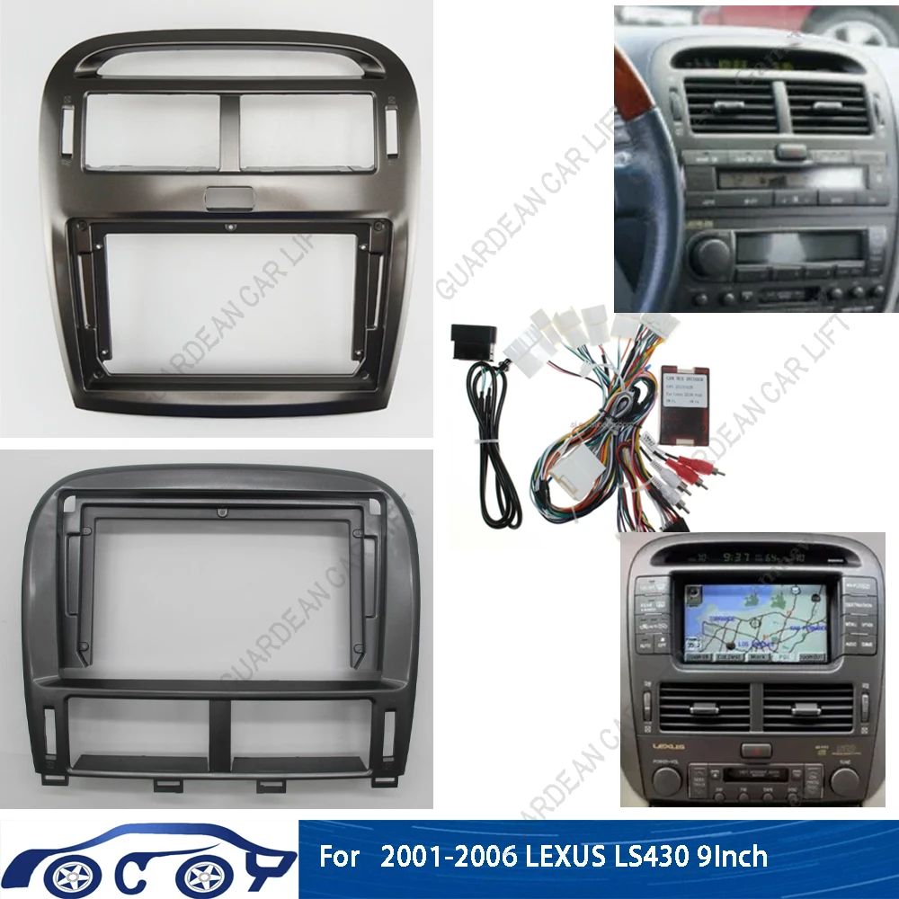 9Inch Car Radio Fascias For 2001-2006 LEXUS LS430 Android Stereo Frame ...
