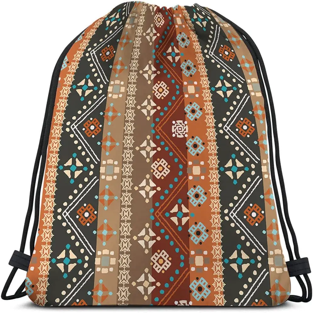 Colorful Boho Floral Drawstring Bags Backpack Bag Bohemian Style Tribal ...