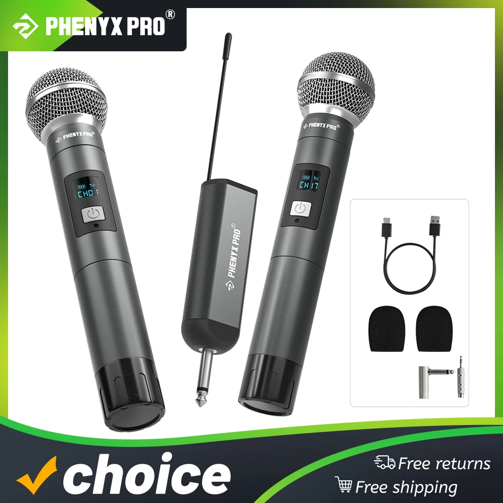 2-channel-Digital-Portable-Wireless-Microphone-UHF-Recording-Karaoke ...