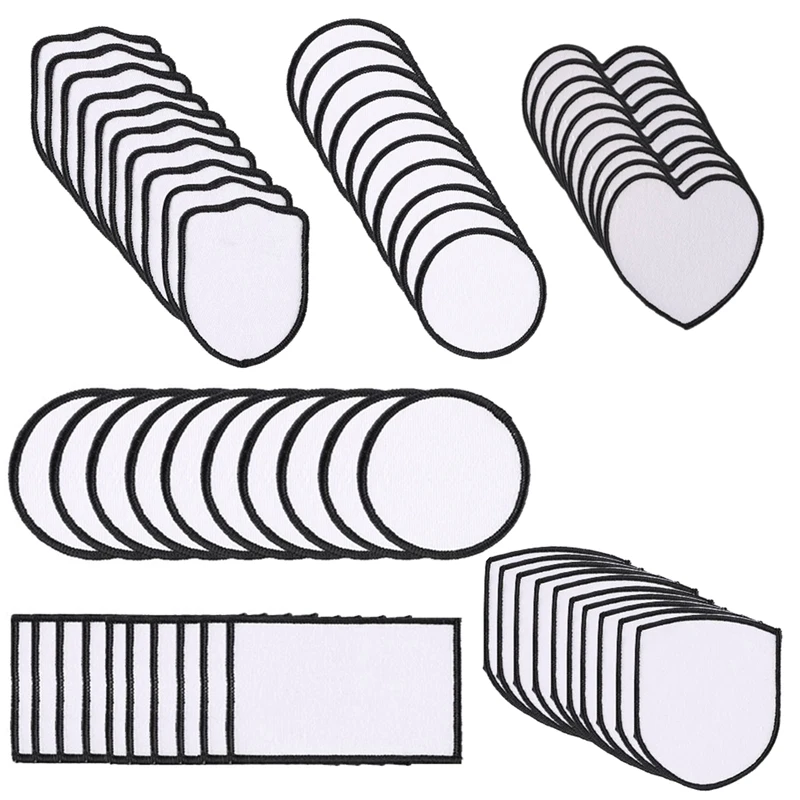 60Pcs Sublimation Blanks Patches Fabric Iron-on Patch Blanks Repair ...