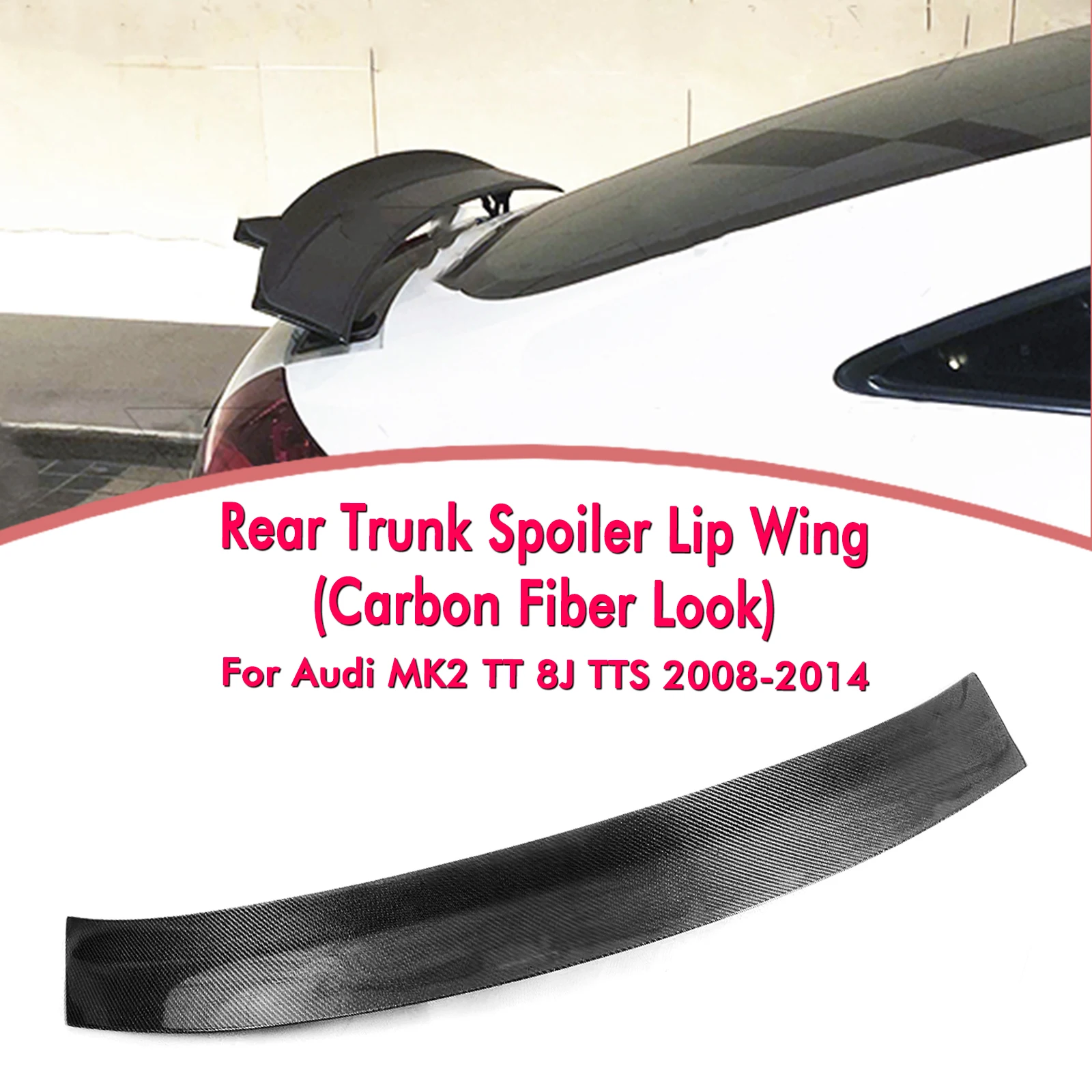Carbon-Fiber-Car-Rear-Trunk-Lid-Spoiler-Wing-Tailgate-Flap-Trim-Decklid ...