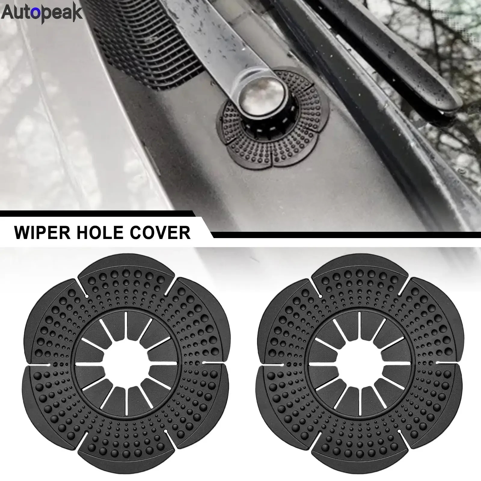 2PCS Universal Car Wiper Arm Bottom Hole Protector Cover Windshield ...