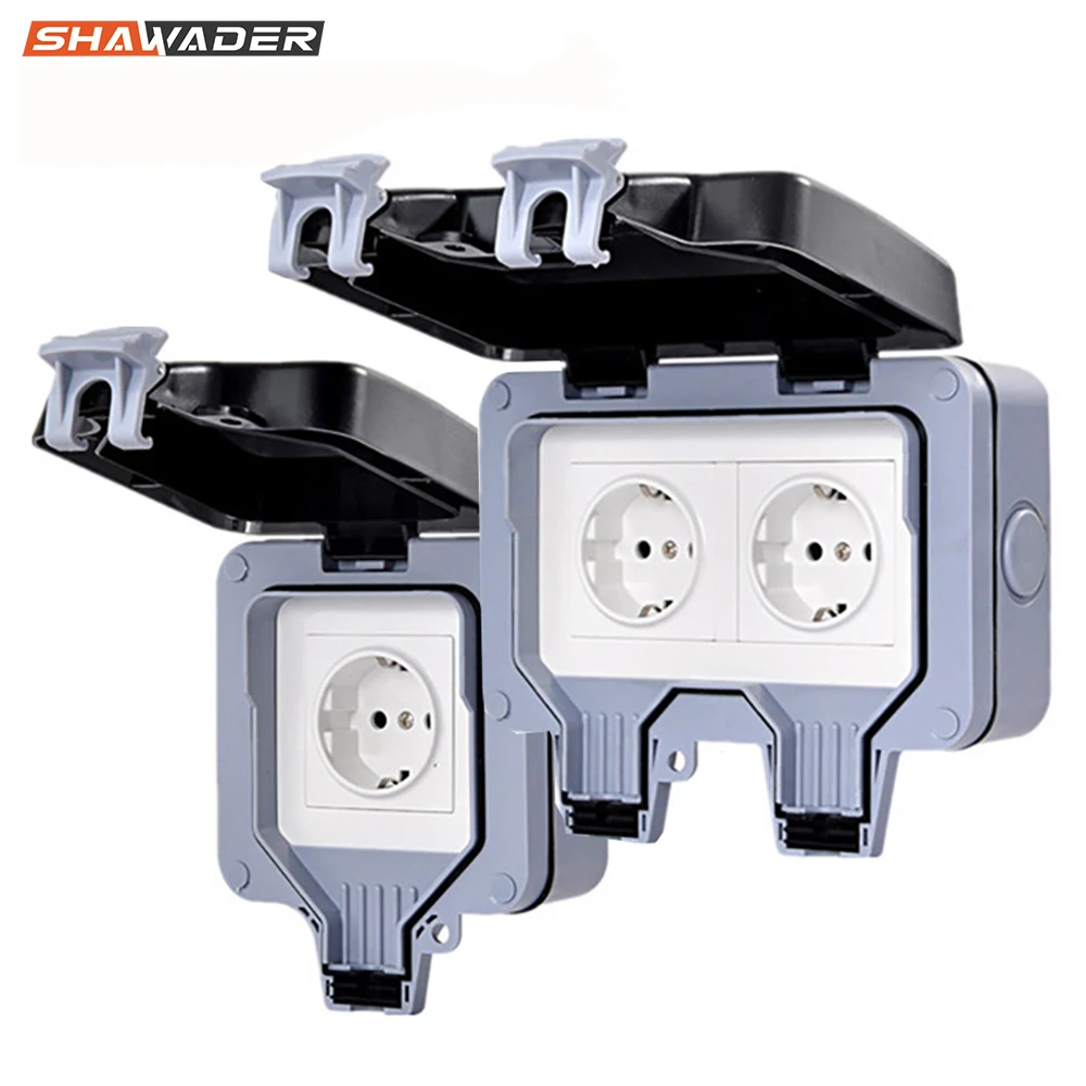 Outdoor Wall USB Sockets EU Plug Electrical Power Outlets IP66 Weather ...