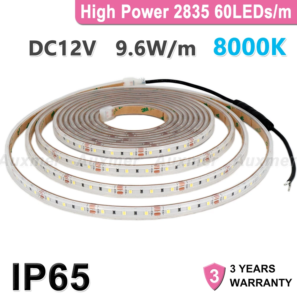 LED-Strip-Light-DC12V-High-Power-2835-60LEDs-m-9-6W-m-IP65-Waterproof ...