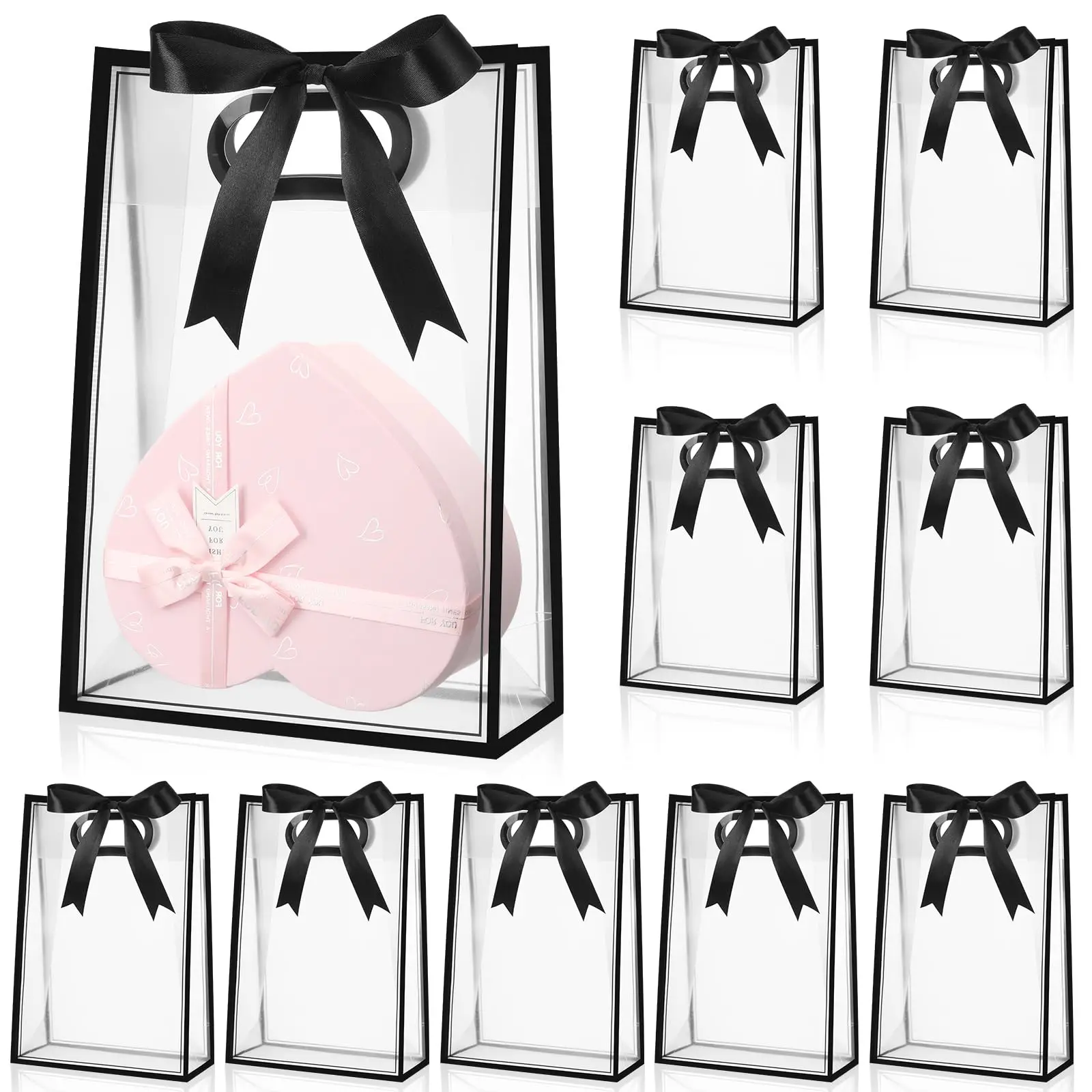 5Pcs-Clear-Plastic-Gift-Bag-Reusable-Favor-Bag-for-Wedding-Bridal ...