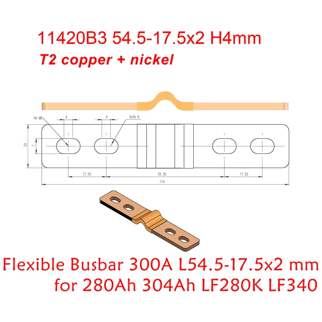 Flexible Busbar LiFePO4 Lithium Battery 3mm 300Amp current Bus Bar ...