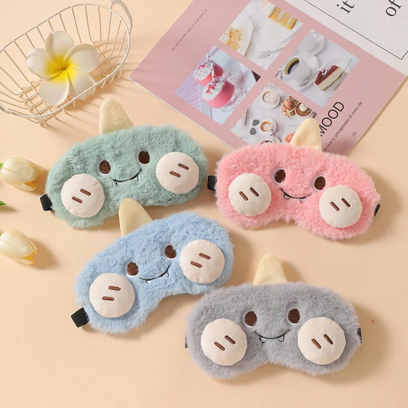 Cute Plush Sleep Mask Creative Monster Pattern Eye Mask Kids Cartoon ...