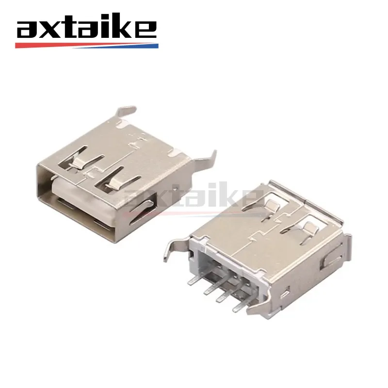 10PCS-USB-AF-13-7MM-180-Degrees-Vertical-USB-Type-A-Female-Socket-4Pin ...