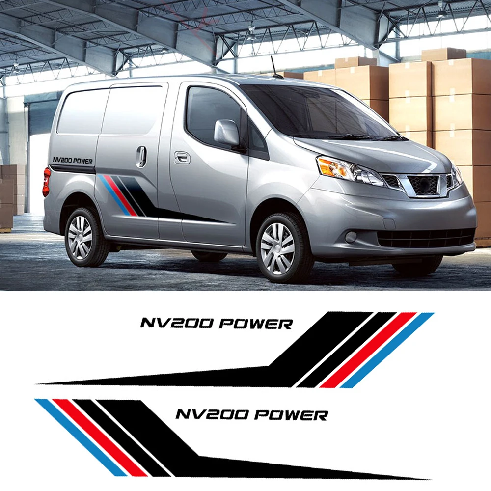 2PCS-Car-Door-Side-Stickers-For-Nissan-NV200-Evalia-DIY-Vinyl-Film ...