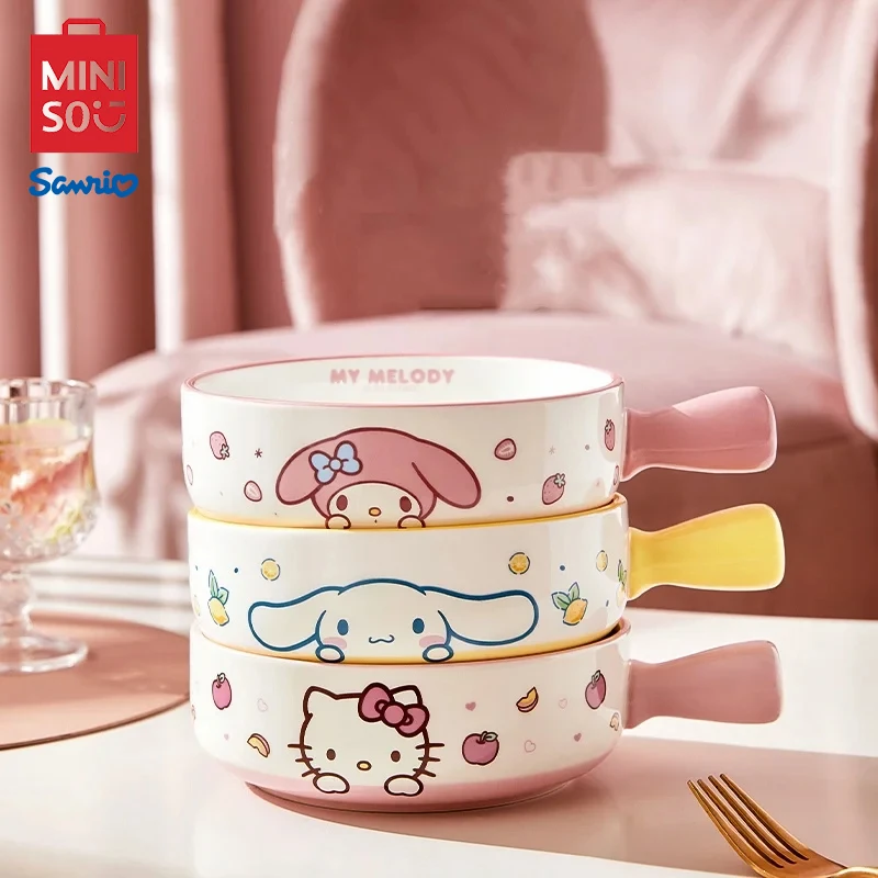 MINISO-Sanrio-Handle-Ceramic-Bowl-Home-Cute-Ramen-Bowl-Cinnamoroll ...