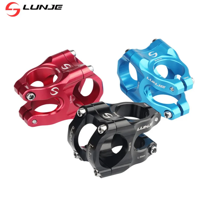 LUNJE Mountain Bike Power Stem CNC Aluminum Alloy Hollow Handlebar 31.8 ...