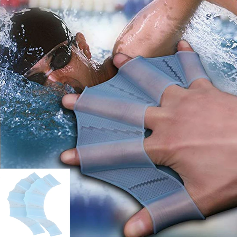 1set Swimming Hand Finger Fin Learning Swimming Pool Accessory Finger ...