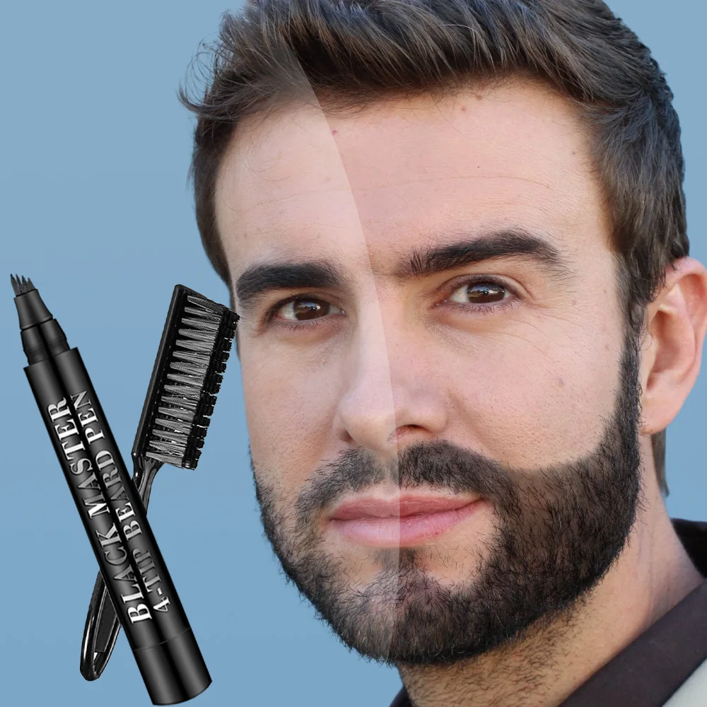 Beard-Pencil-Filler-for-Man-Waterproof-Beard-Pen-and-Beard-Brush-Long ...