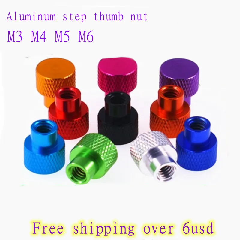 5pcs M3 M4 M5 M6 Blind Frame Hand Tighten Flange Nut Aluminum Knurled ...
