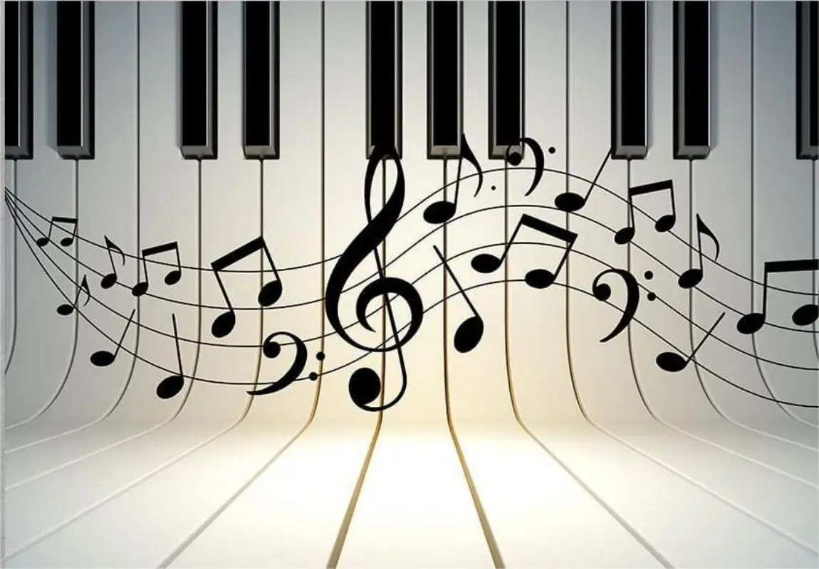 Musical Notes Wallpaper Black And White