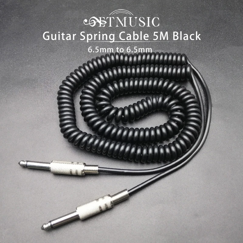 5M Guitar Spring Cable Guitar 6.5mm to 6.5mm Male to Male Mono Spring ...