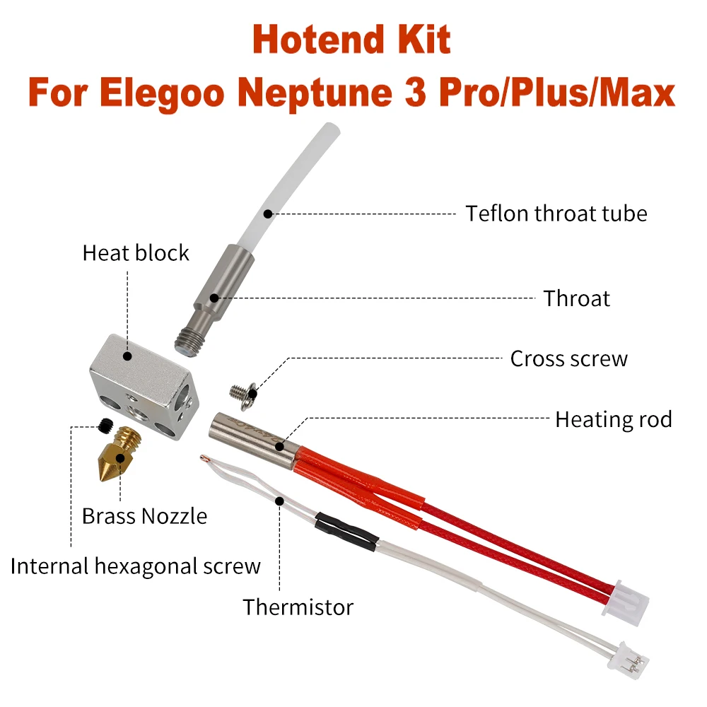 Hotend-Kit-For-Elegoo-Neptune-3-Pro-Plus-Max-Heatbreak-Heated-Block ...