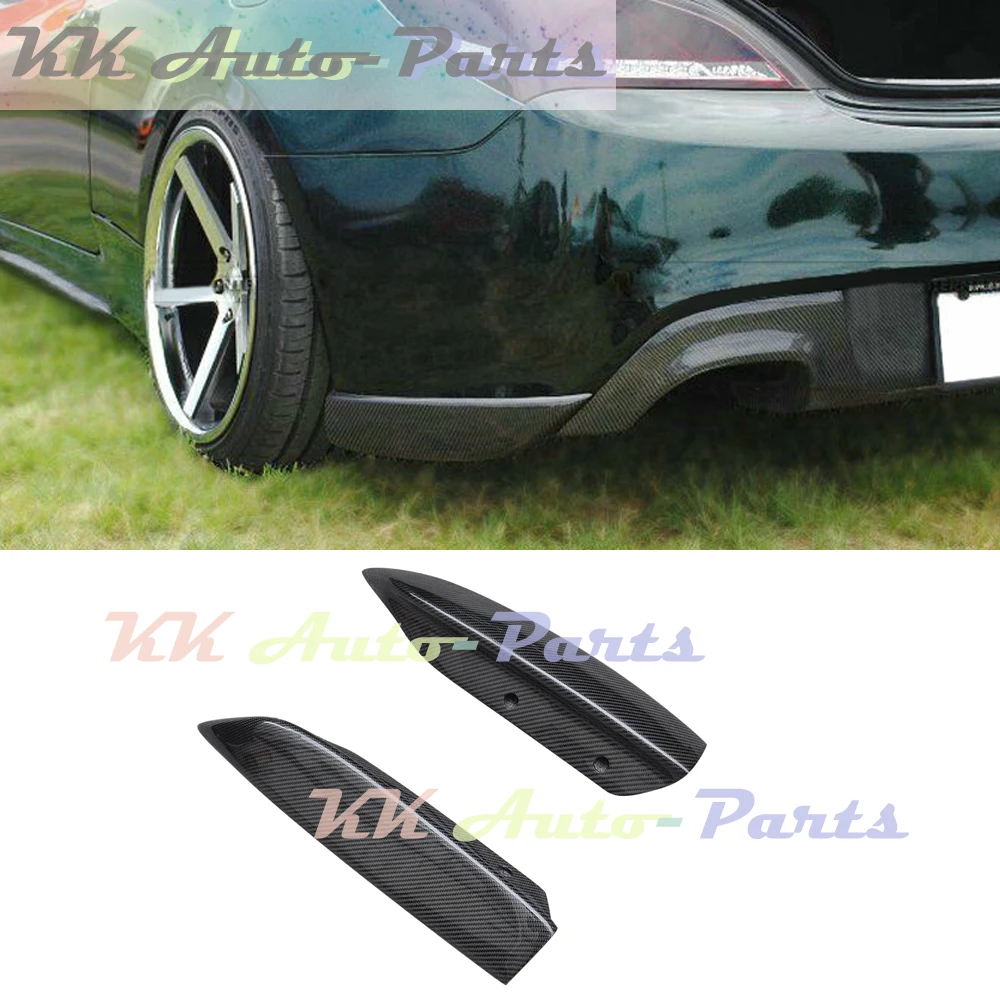 2pcs Carbon Fiber Diffuser Rear Bumper Splitters Side Splitter Spoiler ...