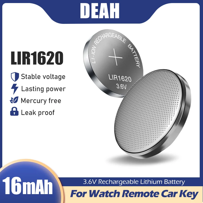 New LIR1620 LIR 1620 16mAh 3.6V Li-lon Rechargeable Battery For ...