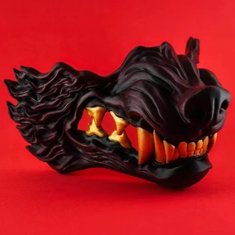 Japanese Style Samurai Half Face Prajna Dragon Mask Punk Black Cosplay ...