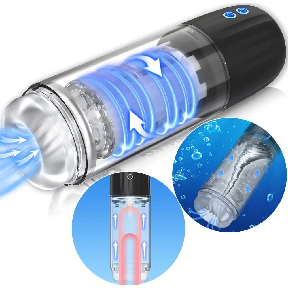 IPX8 Waterproof Male Masturbation Toys Automatic Rotation Sucking ...