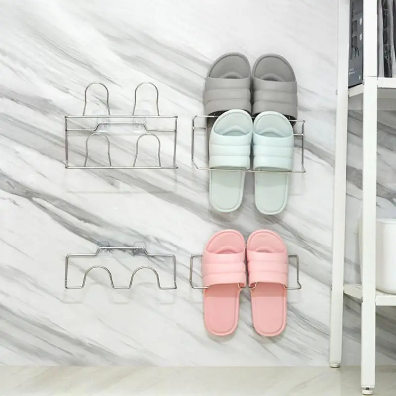 Double-layer-Shoes-Holder-Wall-Mount-Slipper-Hanging-Shelf-Organizer ...